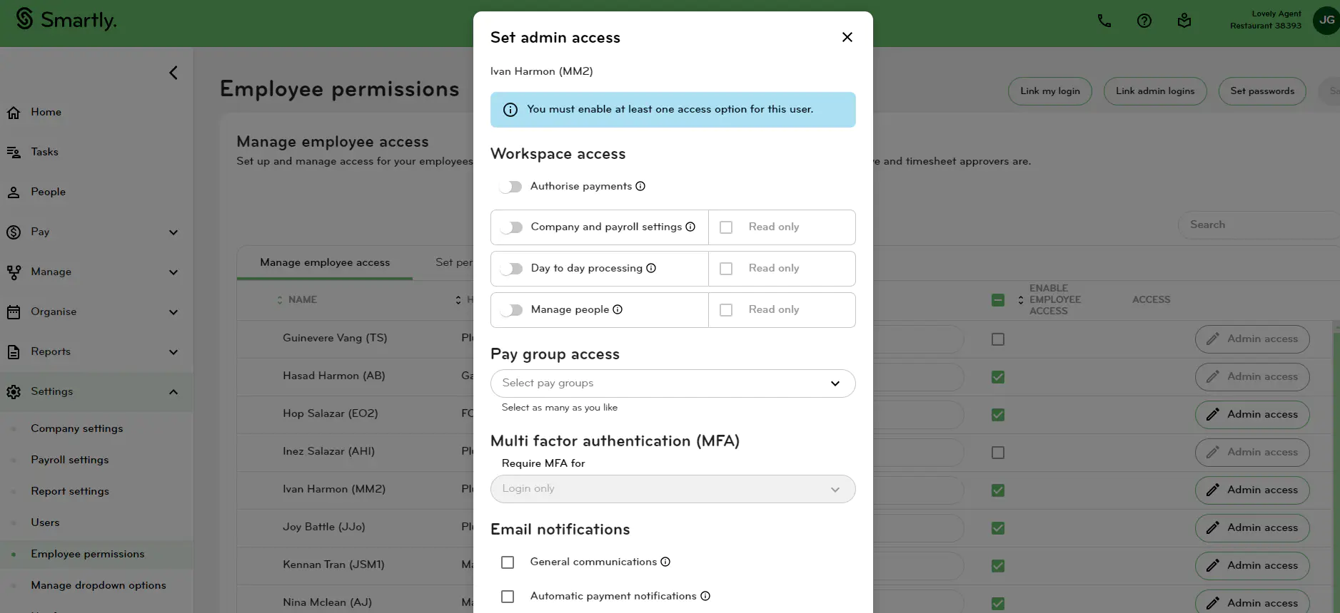 Smartly | Create admin logins